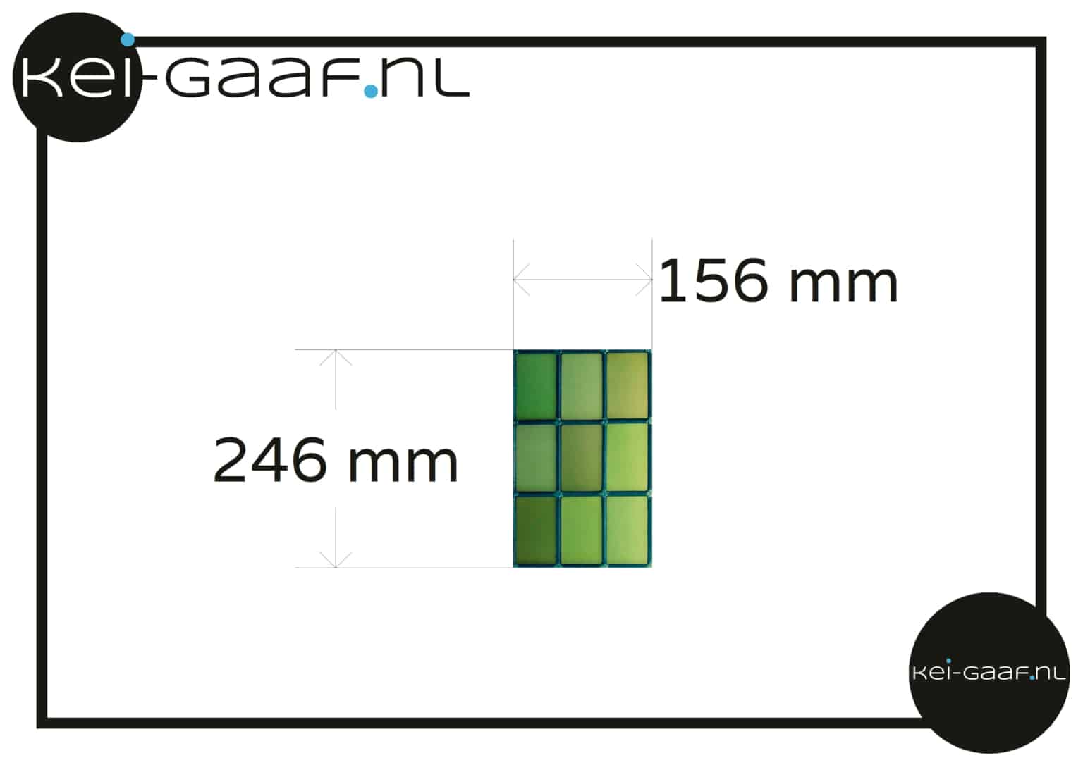 Raamfolie glas in lood groen klein 42,00 app 5685 - Kei-Gaaf