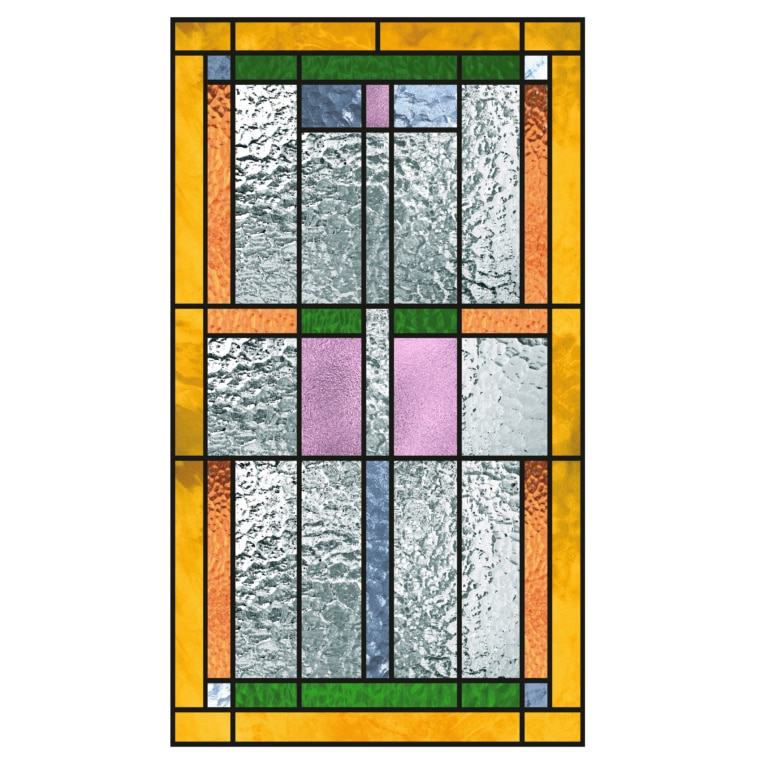 Glas in lood raamfolie op maat geel groen oranje 17G - Kei-Gaaf