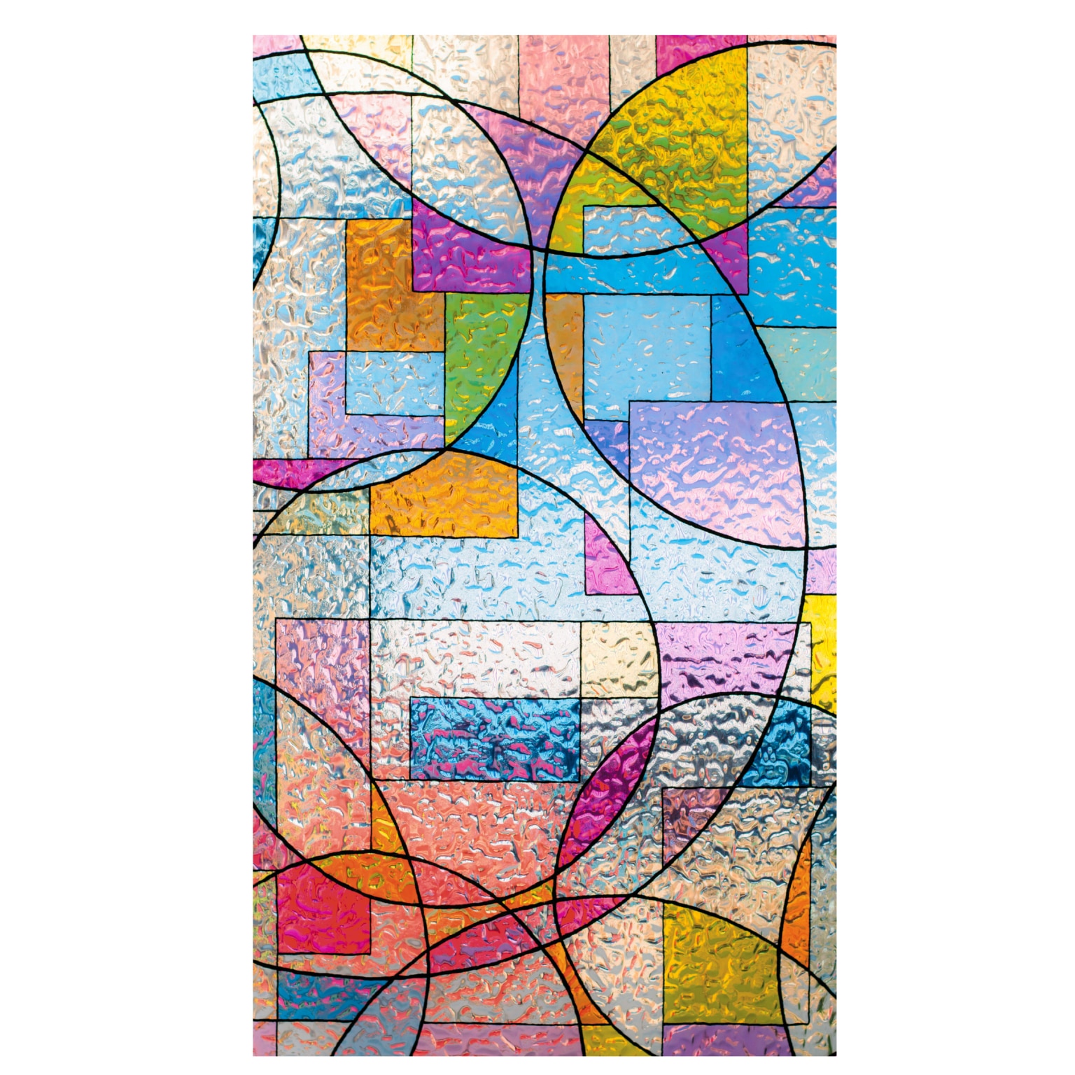 Glas in lood raamfolie op maat motief modern ribbel 5G - Kei-Gaaf