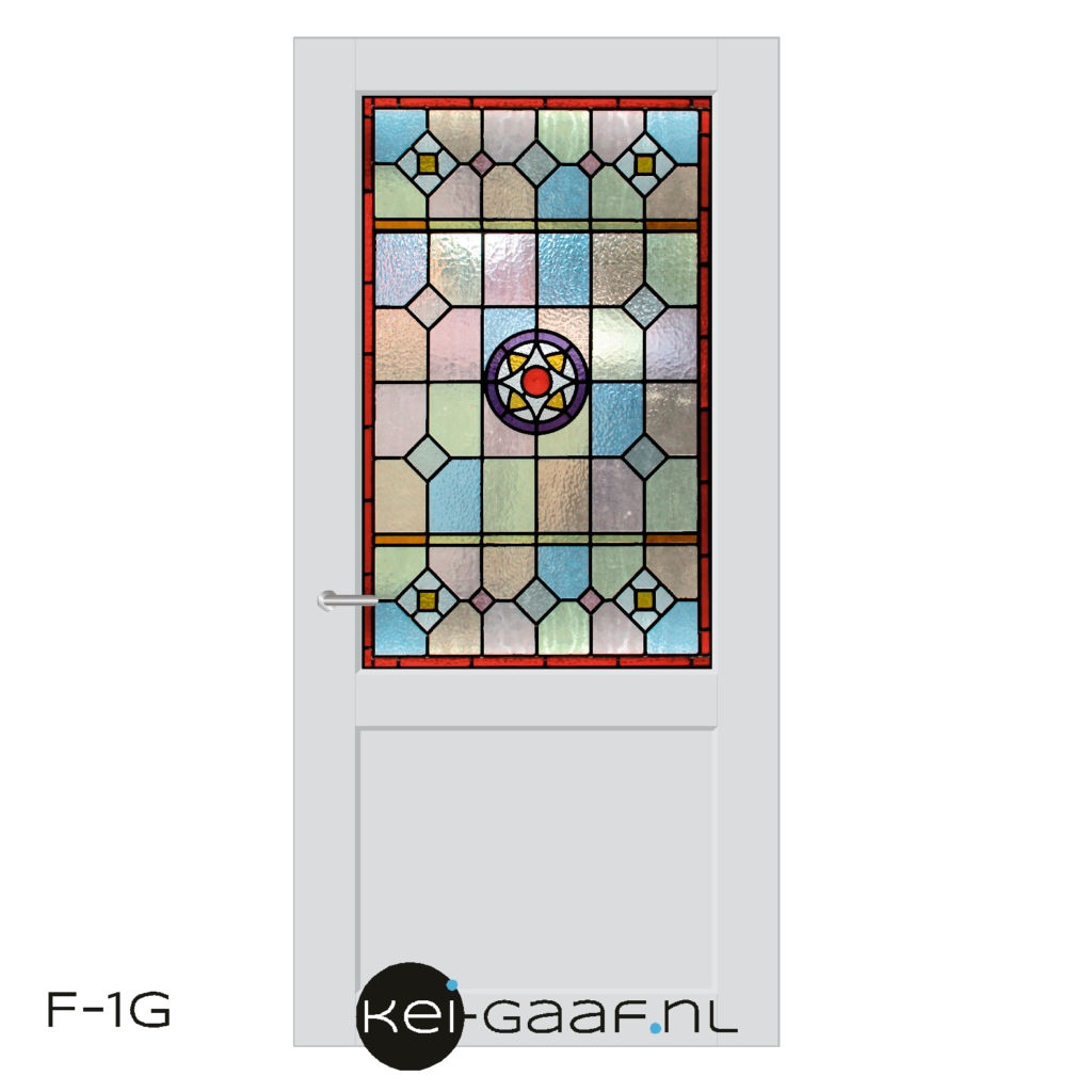 Glas in lood raamfolie op maat motief pastel 1G - Kei-Gaaf