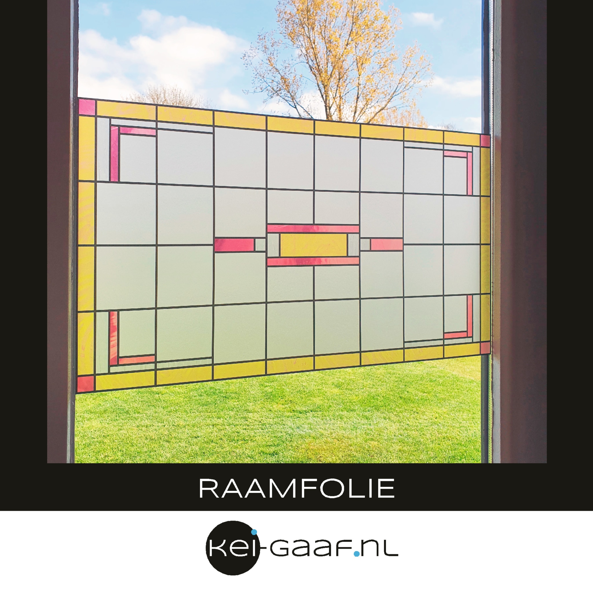 Glas in lood raamfolie op maat motief pastel 1G - Kei-Gaaf