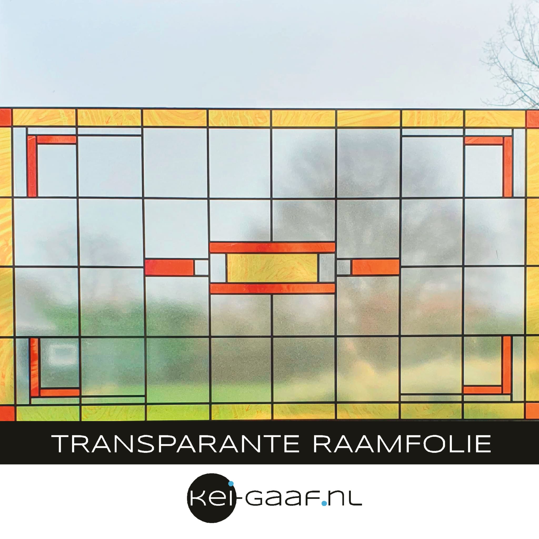Glas in lood raamfolie op maat motief pastel 1G - Kei-Gaaf